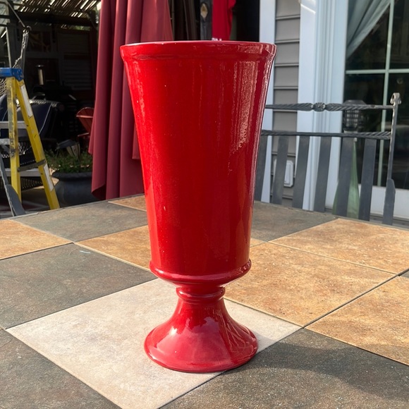 Accents | Deep Vase Red Indoor Outdoor | Poshmark
